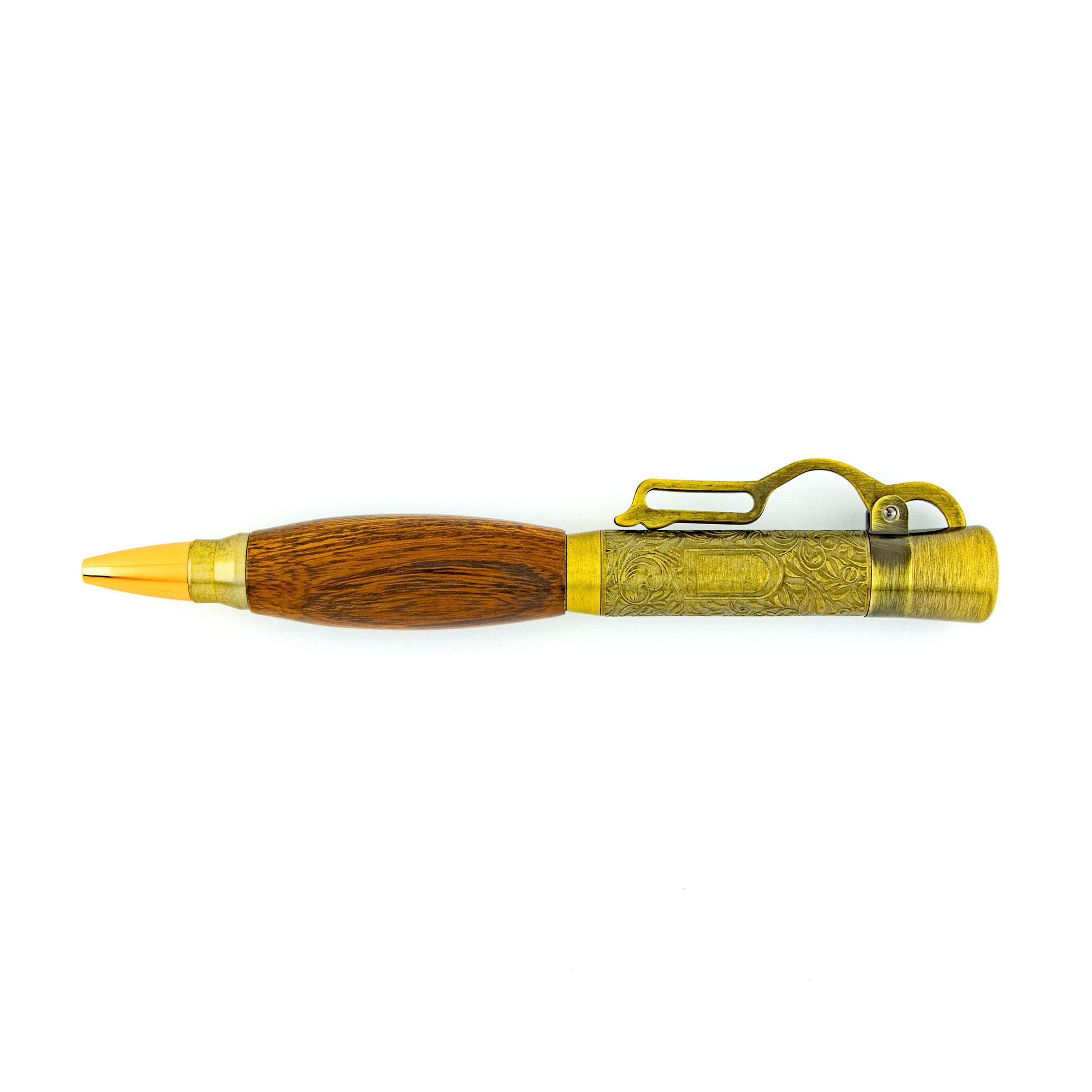 Lever Action Rifle Ballpoint Pen Desert Ironwood Wood Antique Brass ...