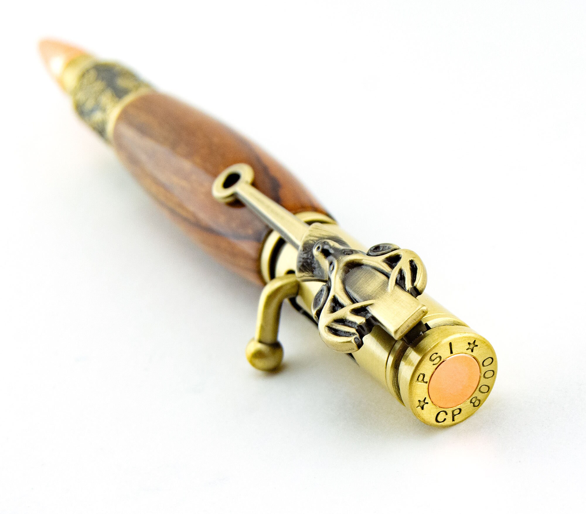 Deer Hunter Bolt Action Rifle Pen Desert Ironwood Wood Antique Brass ...
