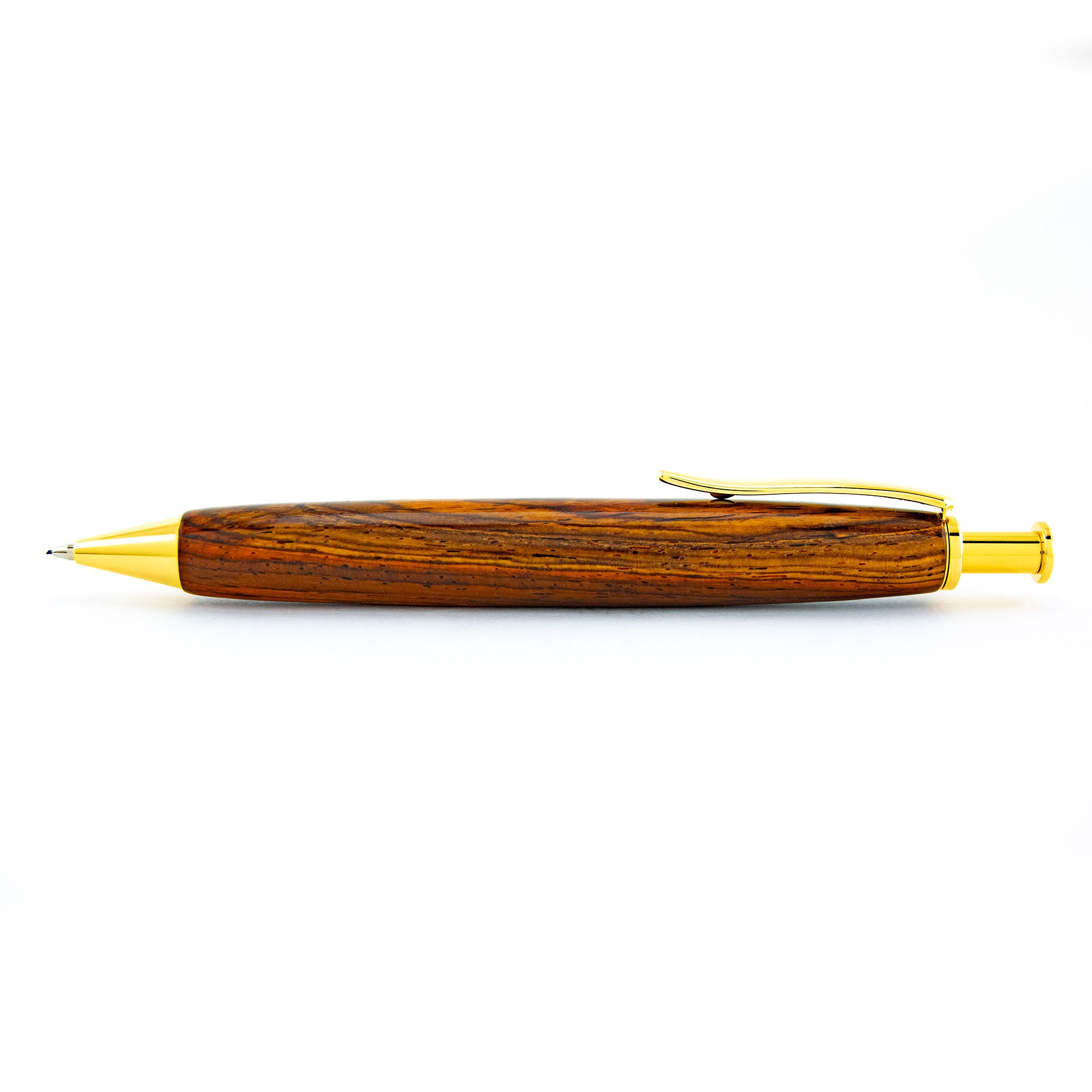 Artisan Handcrafted Cocobolo Wood Longwood 0.5mm Mechanical Pencil Gold ...
