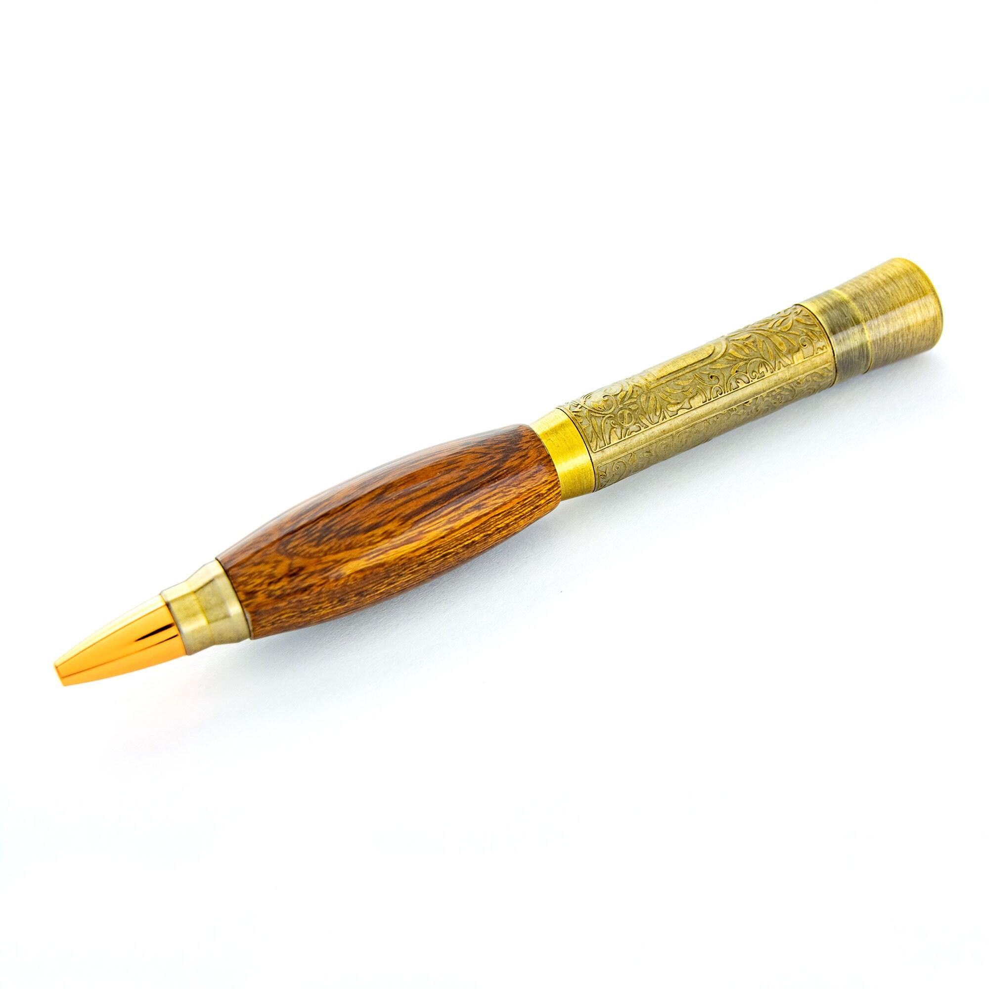 Lever Action Rifle Ballpoint Pen Desert Ironwood Wood Antique Brass ...