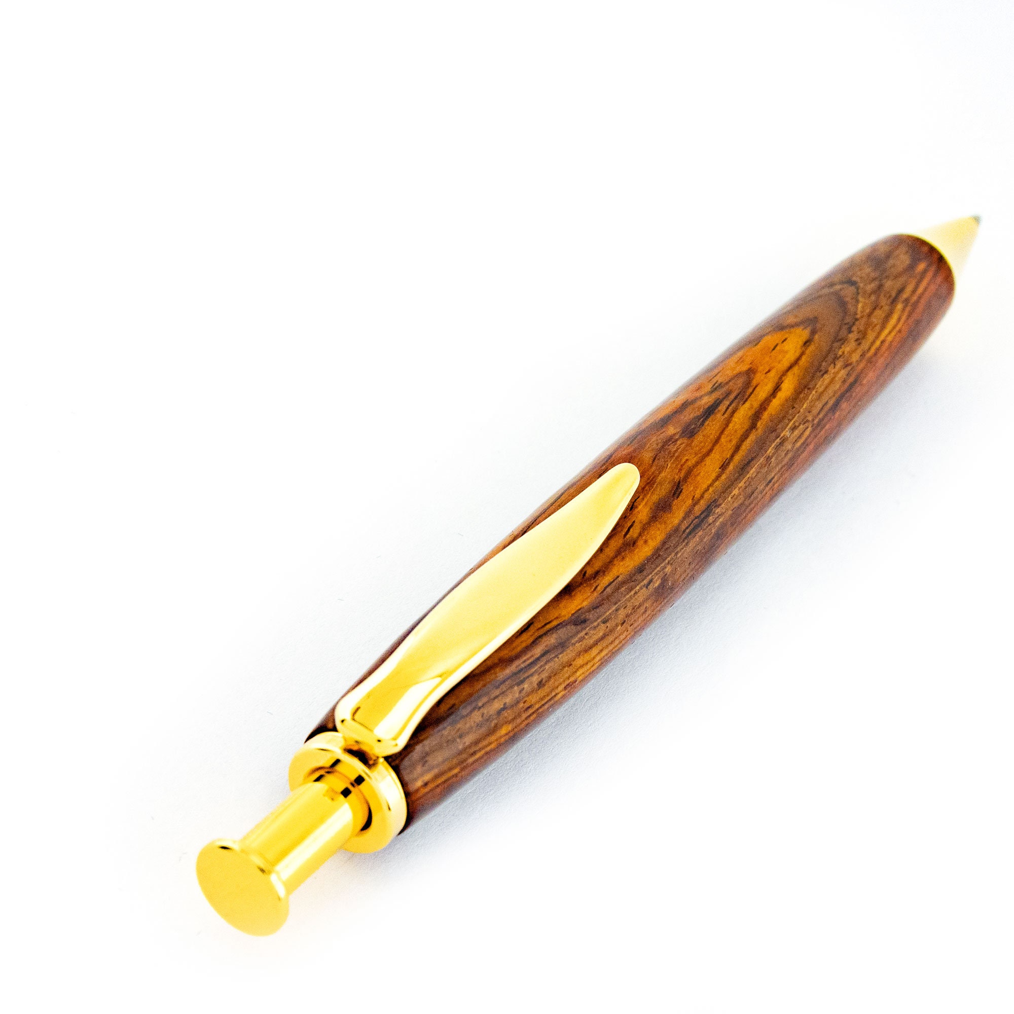 Artisan Handcrafted Cocobolo Wood Longwood 0.5mm Mechanical Pencil Gold ...