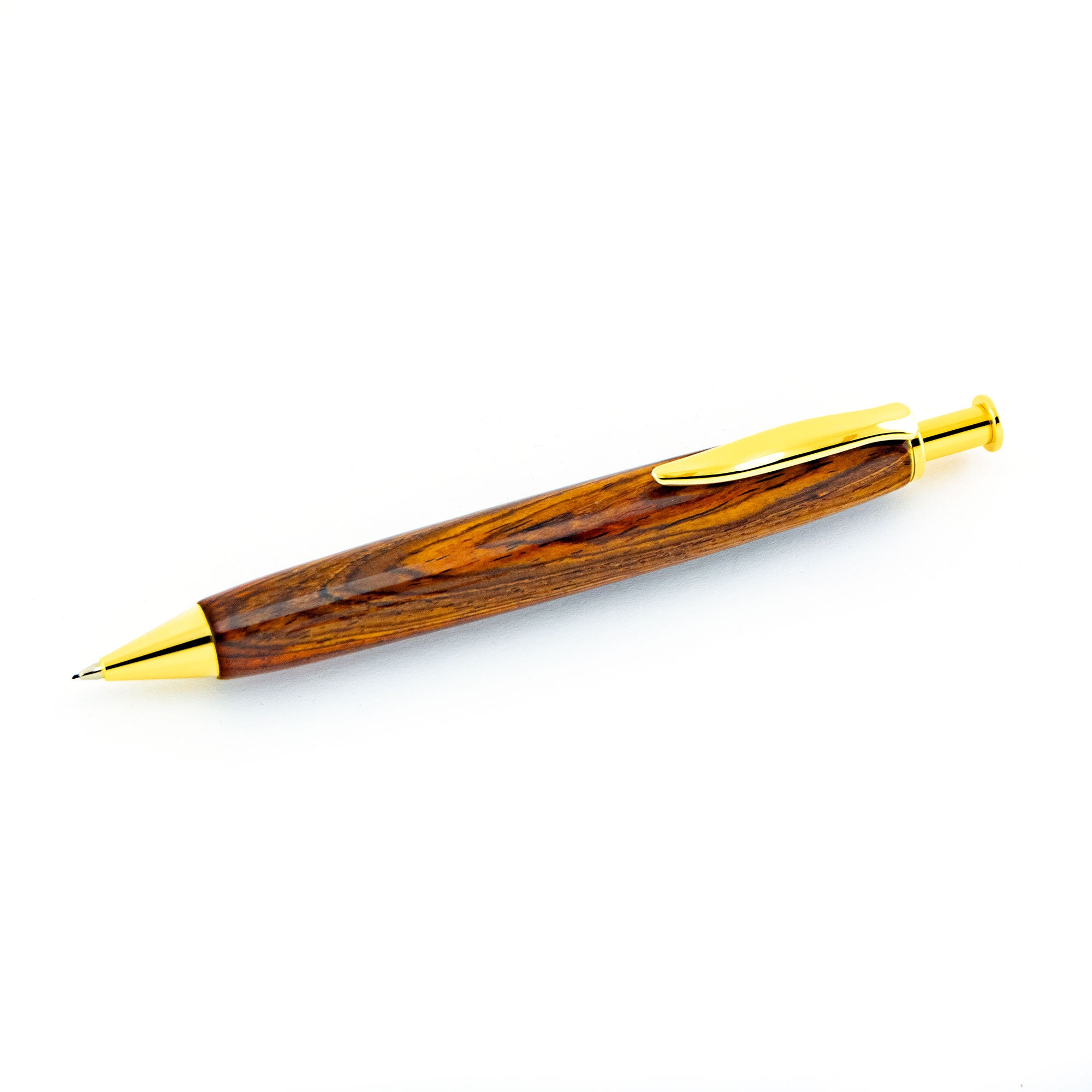 Artisan Handcrafted Cocobolo Wood Longwood 0.5mm Mechanical Pencil Gold ...