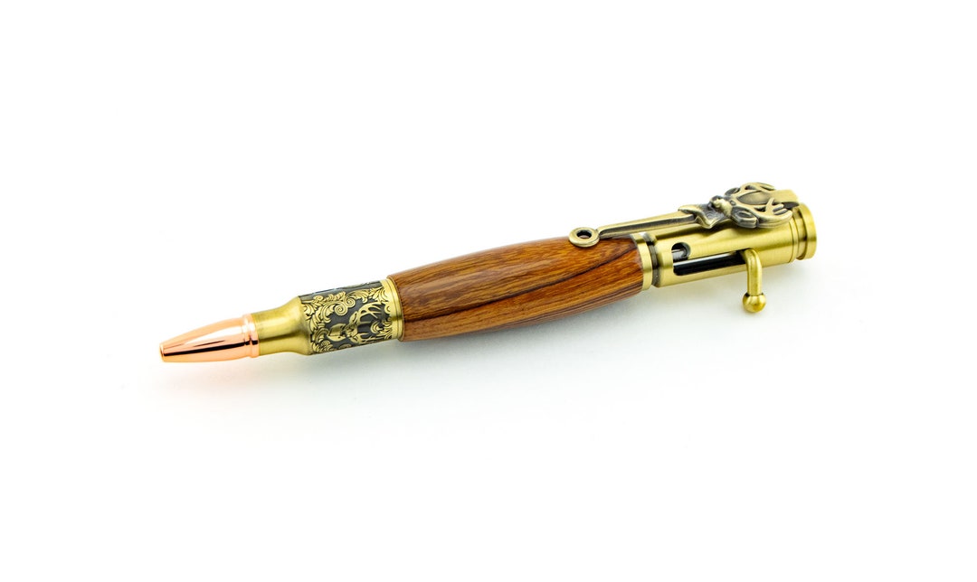 Deer Hunter Bolt Action Rifle Pen Desert Ironwood Wood Antique Brass ...