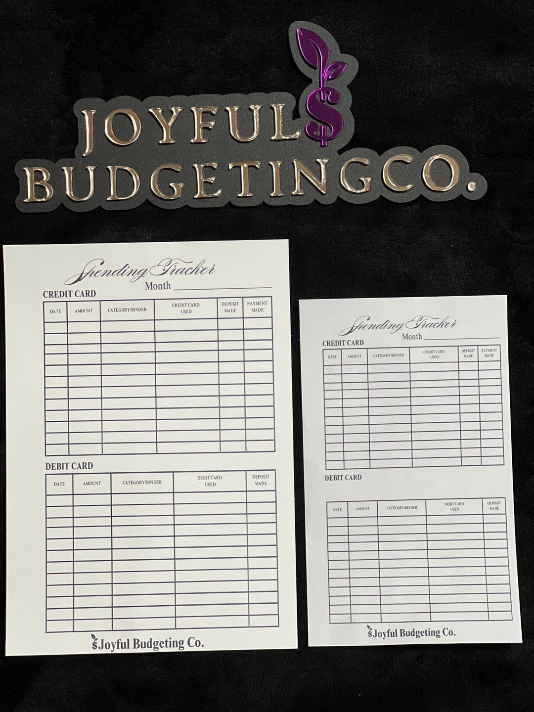Elegant Double-sided Spending Trackers | Stylish Budget Planner ...