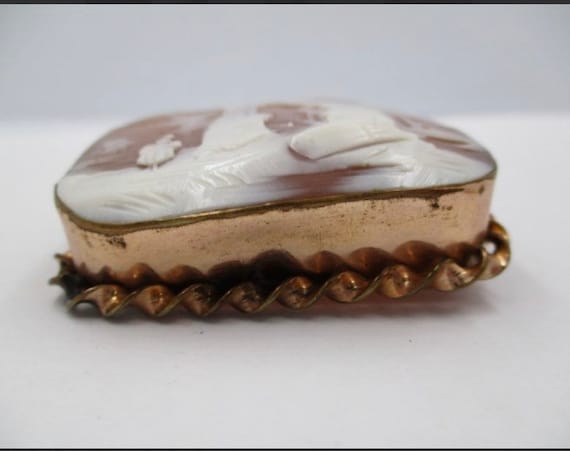 Rare large square landscape Cameo Antique Gold Filled… - Gem