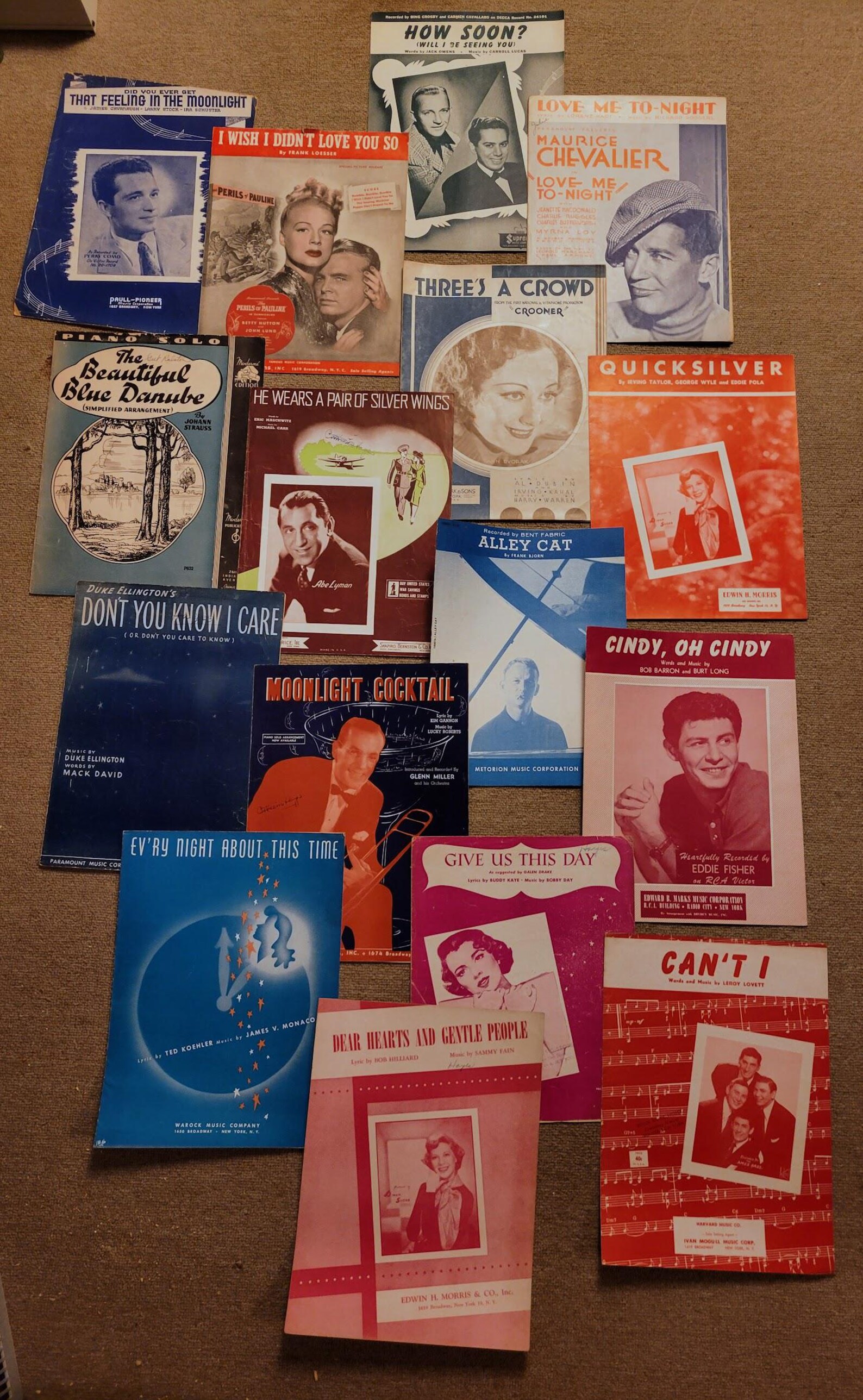 Sheet Music, Perry Como, Bing Crosby, Eddie Fisher, Dinah Shore & More ...