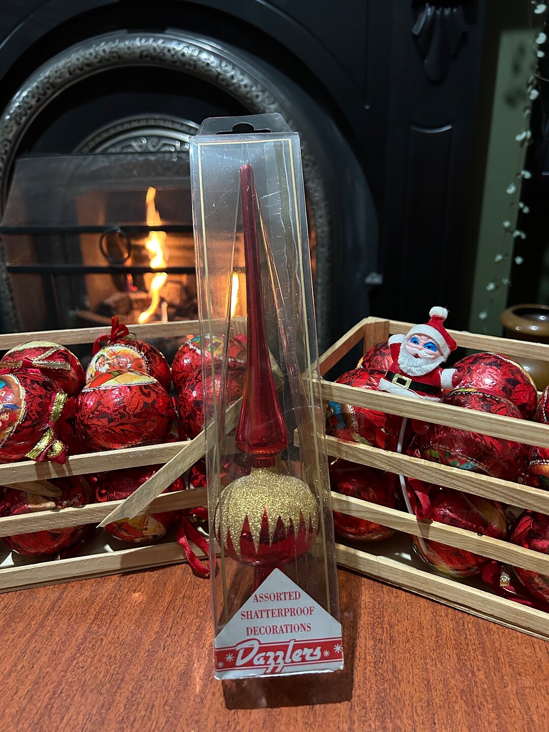 Vintage Red Plastic Tree Topper in Box - Etsy