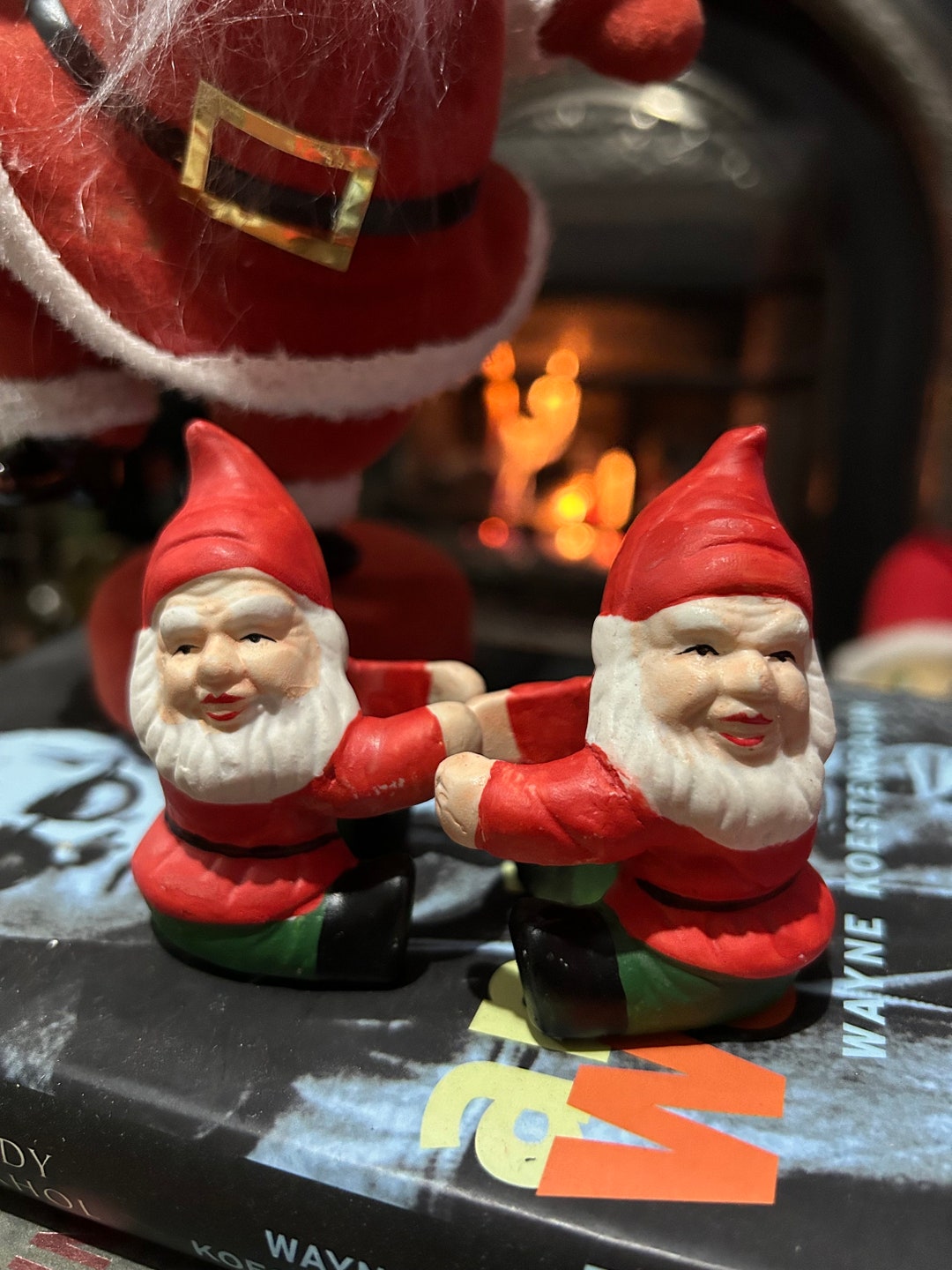 Vintage 1950s Kitsch Santa Candle Stick Holders - Etsy