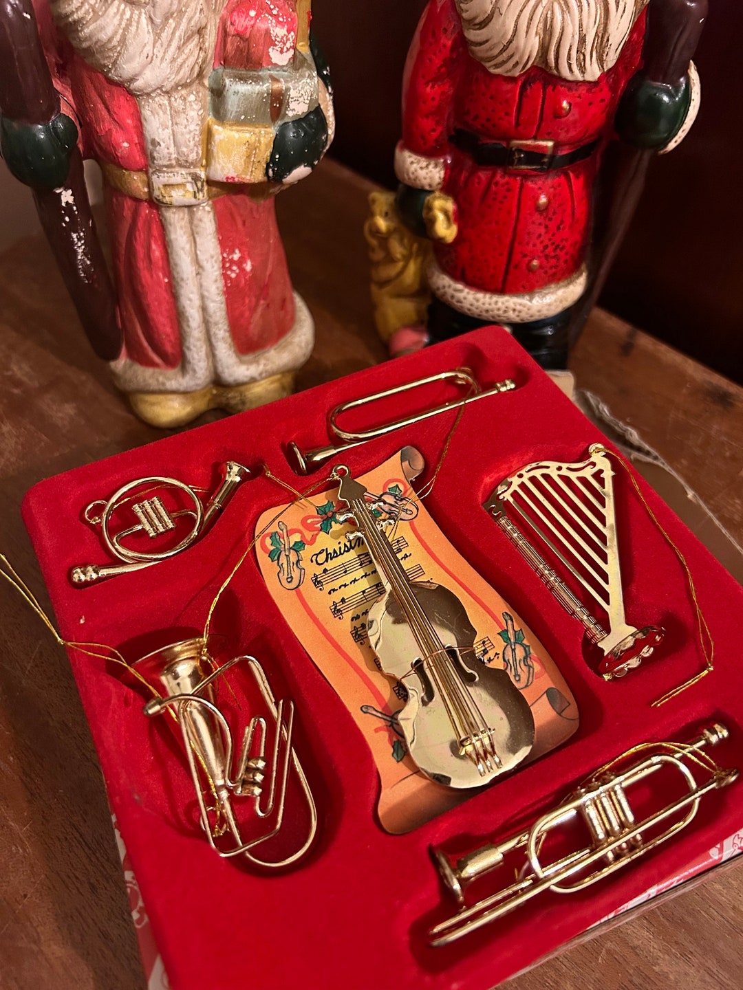 Vintage Musical Instrument Christmas Tree Decorations in Box - Etsy