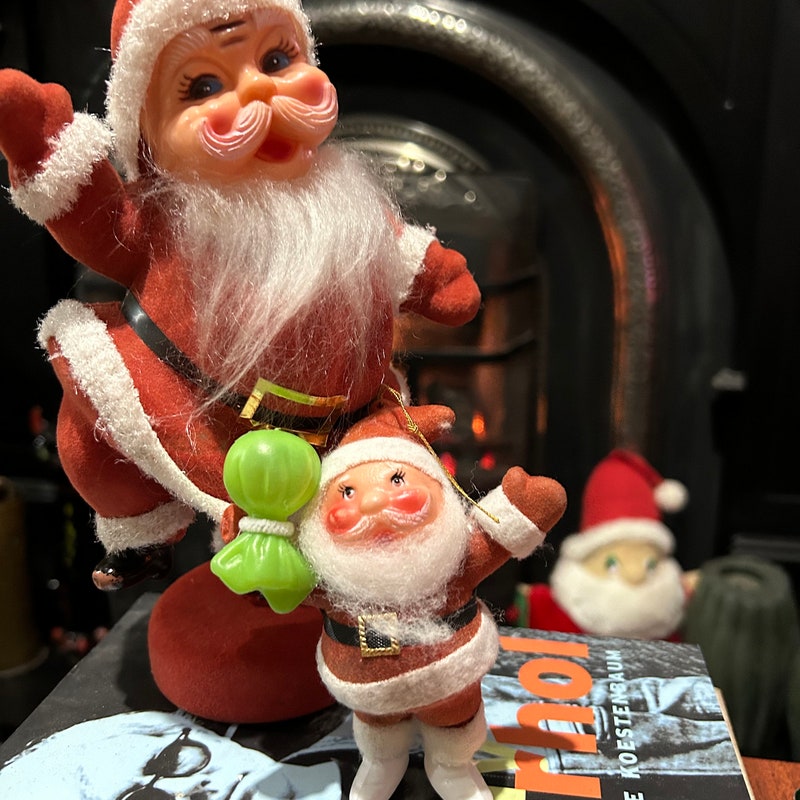 Flocked Santa - Etsy