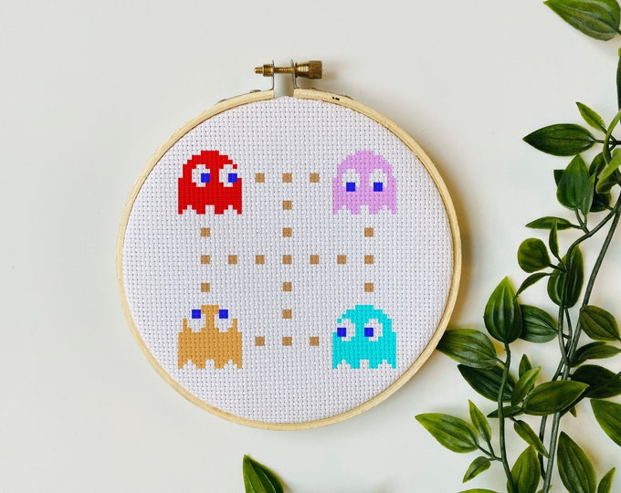 Pac-man Ghosts Cross Stitch Pattern, Beginner Cross Stitch, Video Game Pattern - Etsy