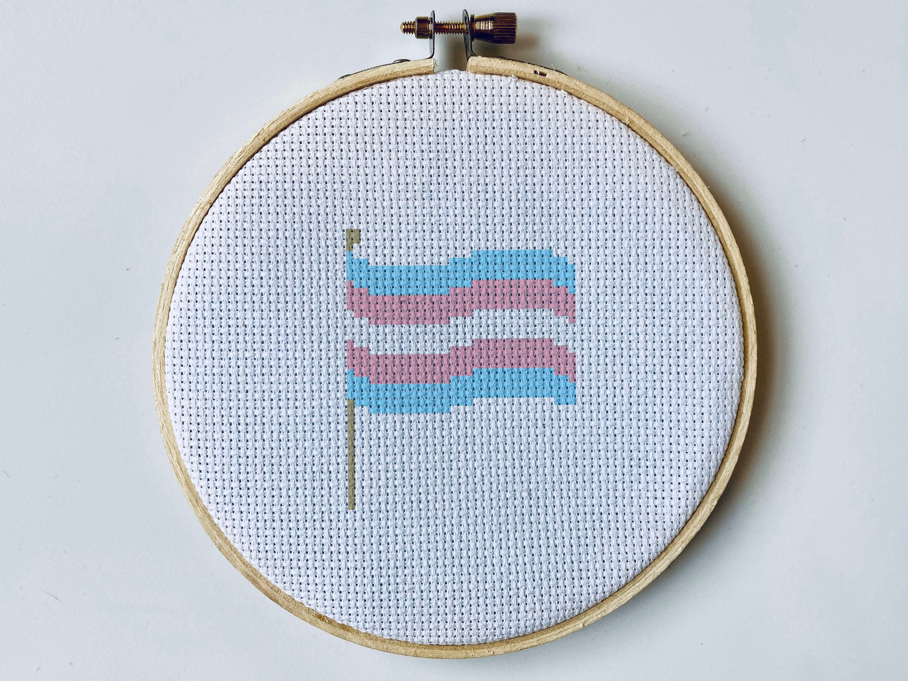 Trans Flag Cross Stitch Pattern Trans Pride | Etsy
