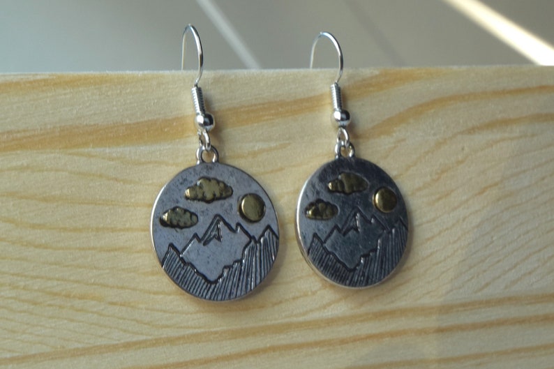 Adventurer Mountain Scene Earrings - Etsy
