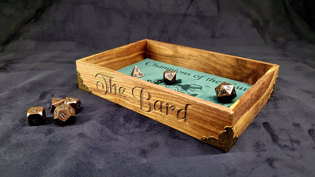 Custom Handmade Hardwood Dice Tray Engraved for Dungeons and Dragons ...