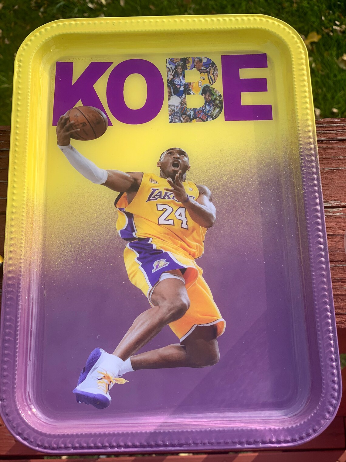 Rolling Tray, Kobe Inspired Weed Tray, Beauty Tray, Purple and Yellow ...
