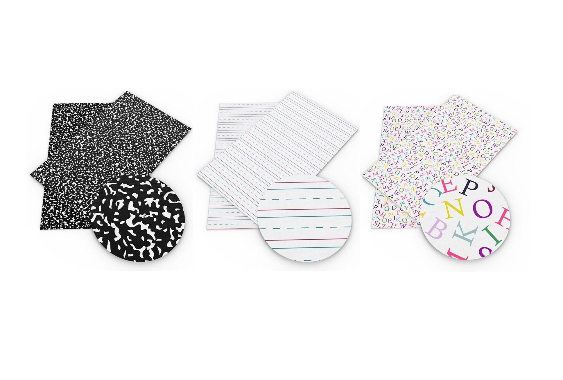 Back to School Composition Notebook Paper Letters Faux Leather - Etsy