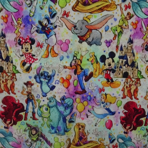 Disney Character Fabric Collage 100% Cotton Fabric by the Yard - Etsy