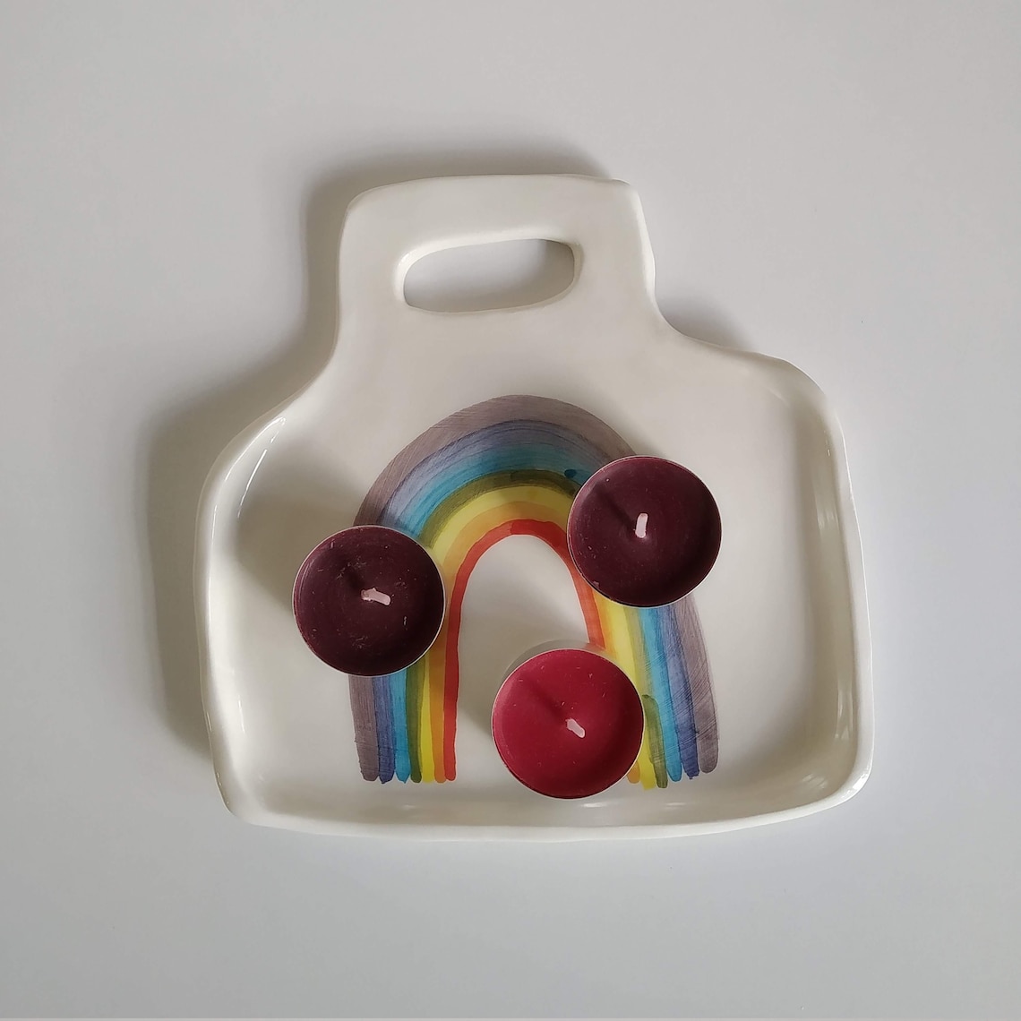 One Double Spoon Rest Rainbow Art Spoon Rest Kitchen Wall | Etsy