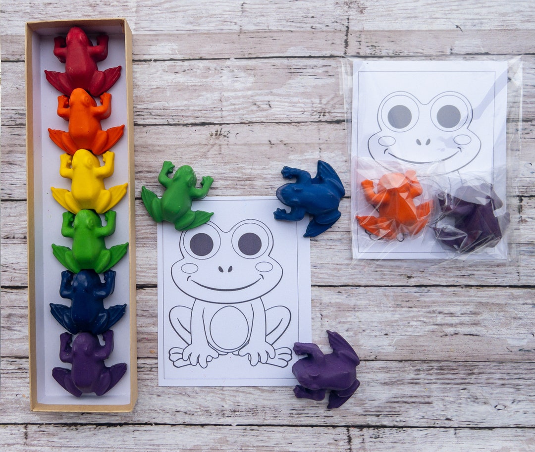 Frog Crayon Party Favors, Kids Gifts, Stocking Stuffers, Easter Basket ...