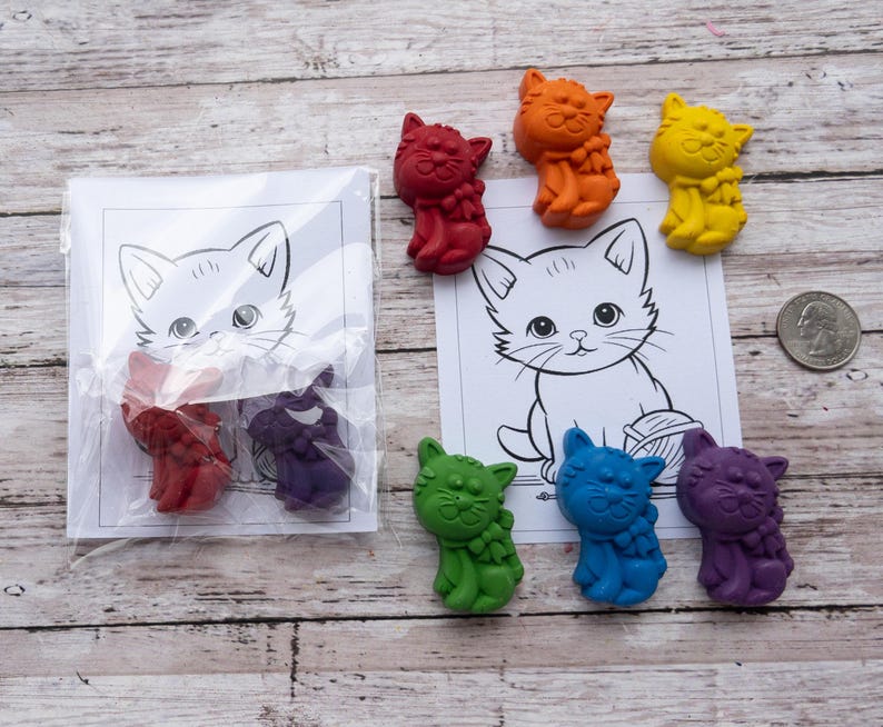Kitty Cat Crayons Gift Set & Party Favor - Etsy