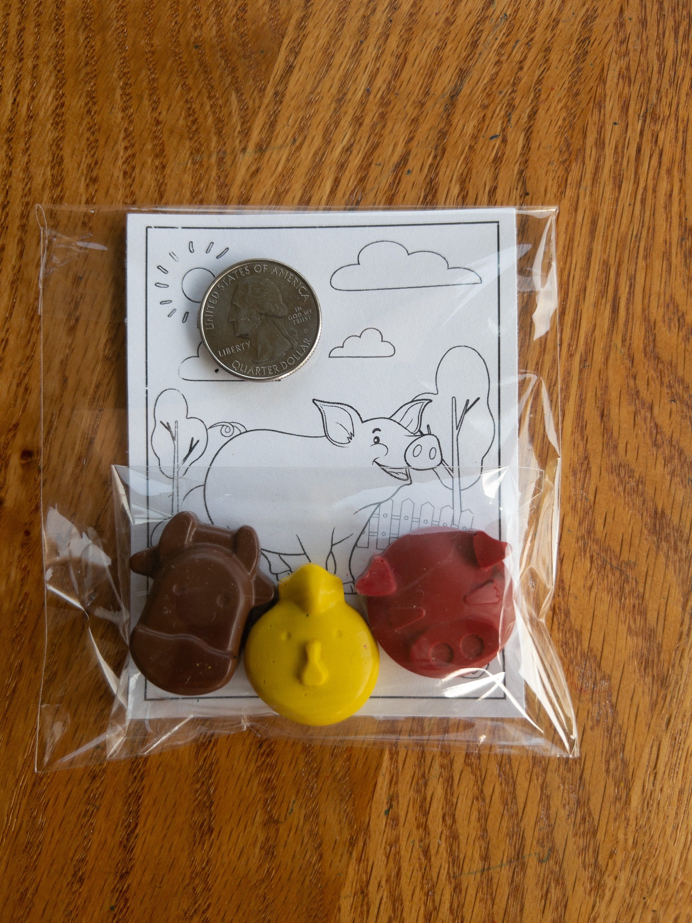 Farm Animal Crayon Party Favors Birthday Party Favor Cow - Etsy