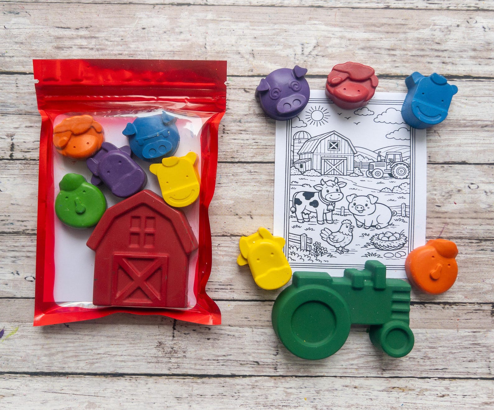 Farm Crayola Crayon Party Favors: Barn, Tractor, Pig - Etsy