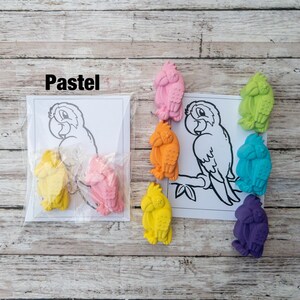 Parrot Crayon Gift Set, Party Favor, Tropical Bird Birthday Party, Kids ...