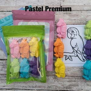 Parrot Crayon Gift Set, Party Favor, Tropical Bird Birthday Party, Kids ...