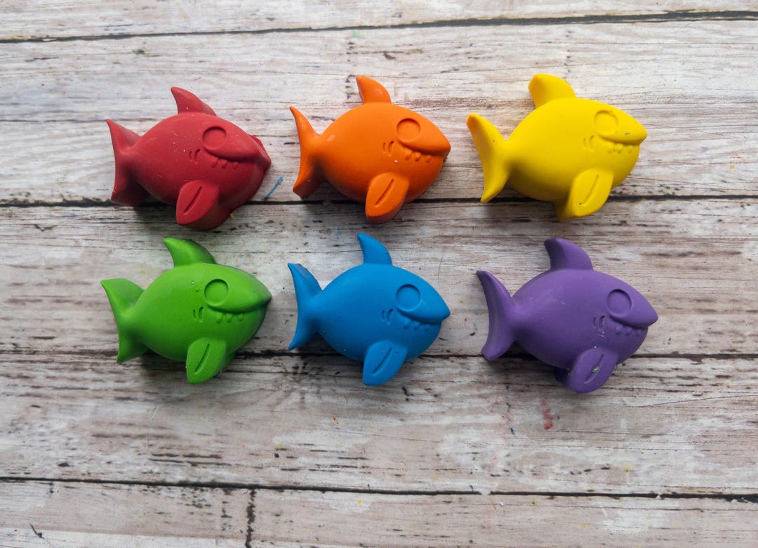 Shark Crayons: Kids Party Favors, Stocking Stuffers - Etsy