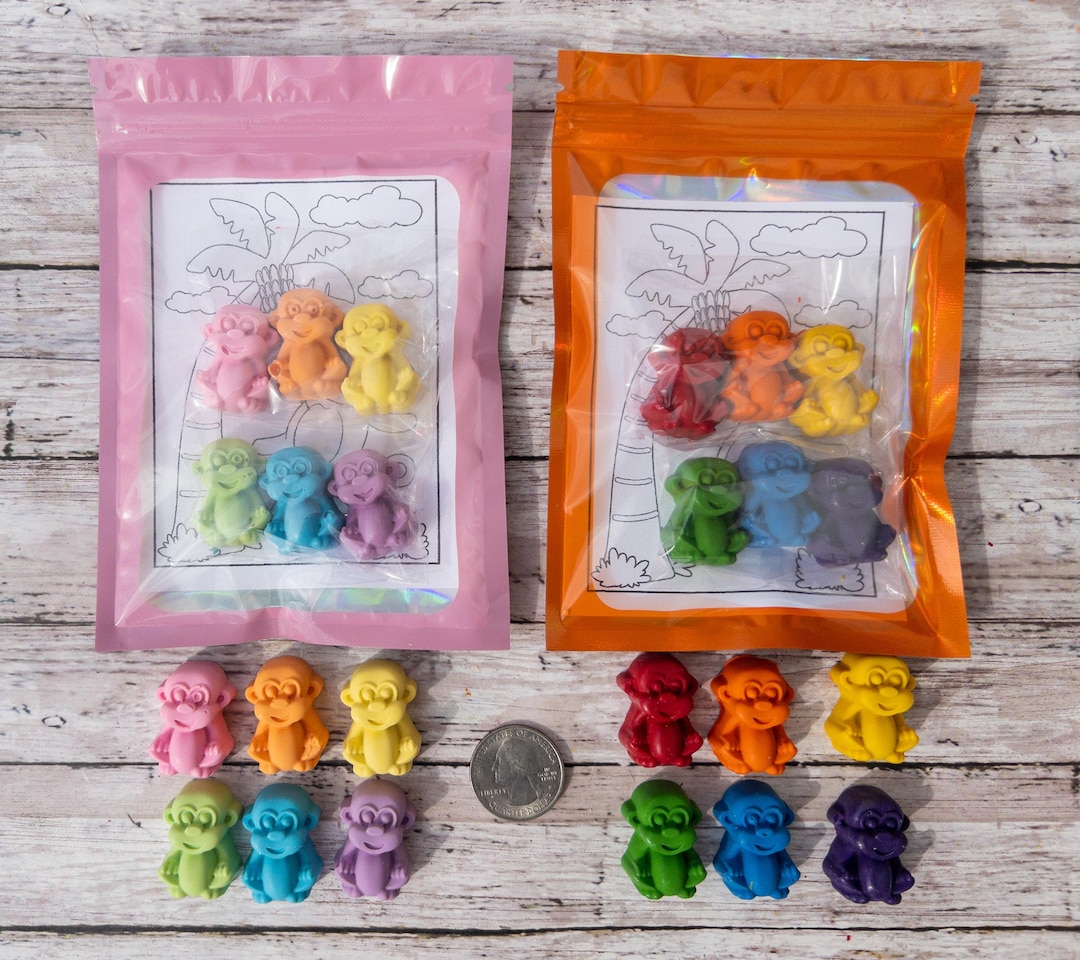 Monkey Crayon Party Favors, - Etsy