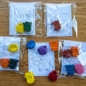 Farm Animal Crayon Party Favors, Birthday Party Favor, Cow, Bull, Pig ...