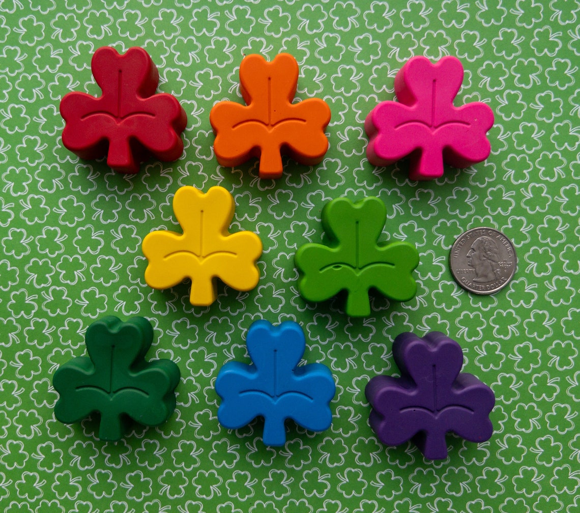 Shamrock Crayon Gift Set: St Patrick's Day Party Favors - Etsy