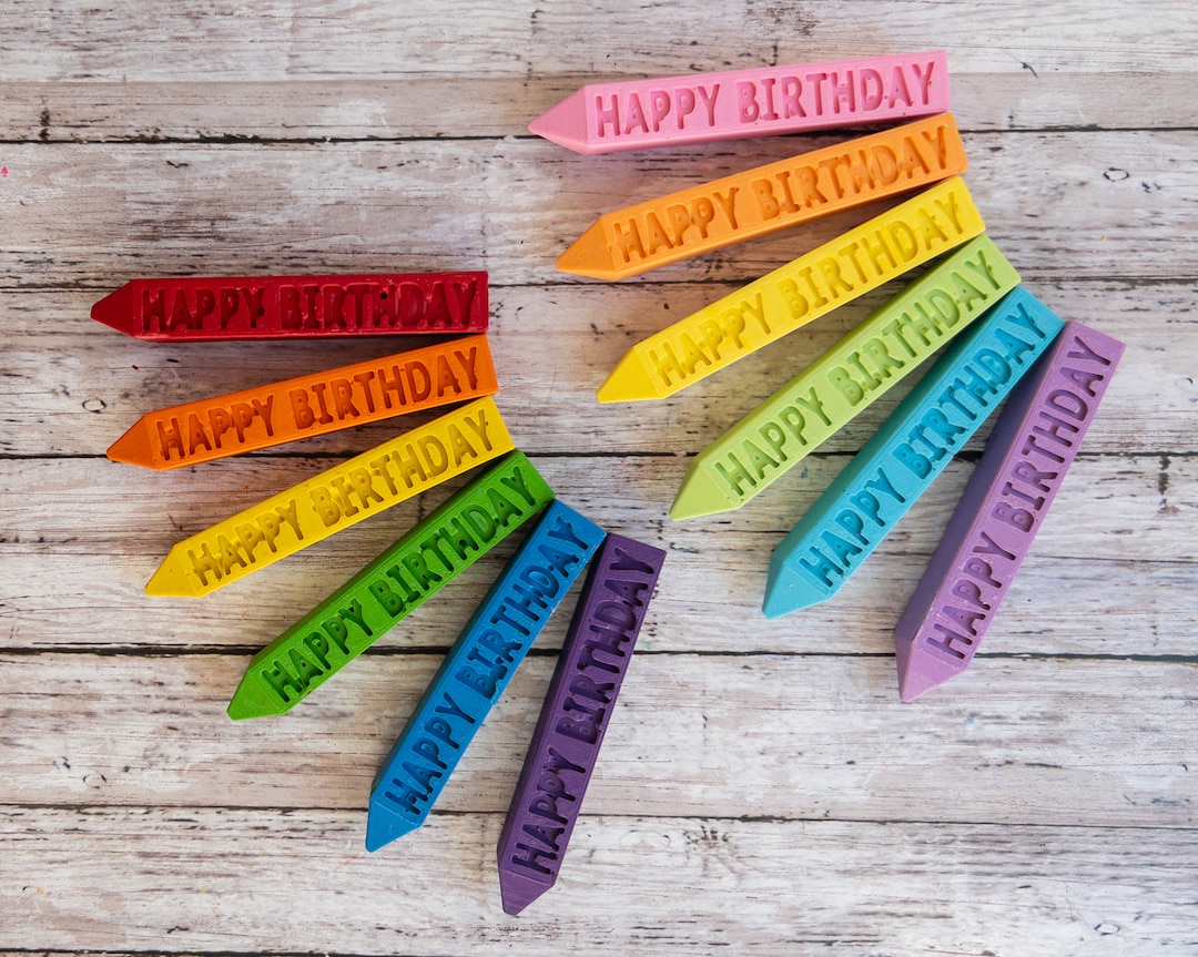 Happy Birthday Crayon Sticks, - Etsy