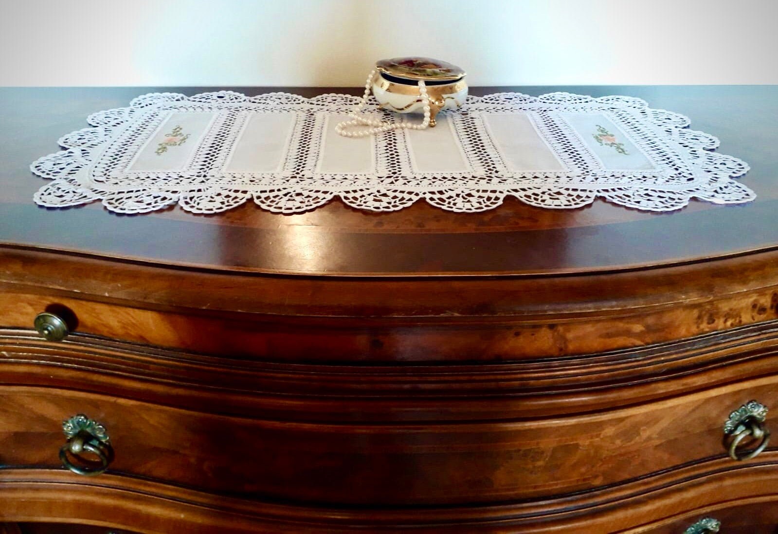Hand Embroidered Floral Table Centrepiece Handmade in Italy - Etsy