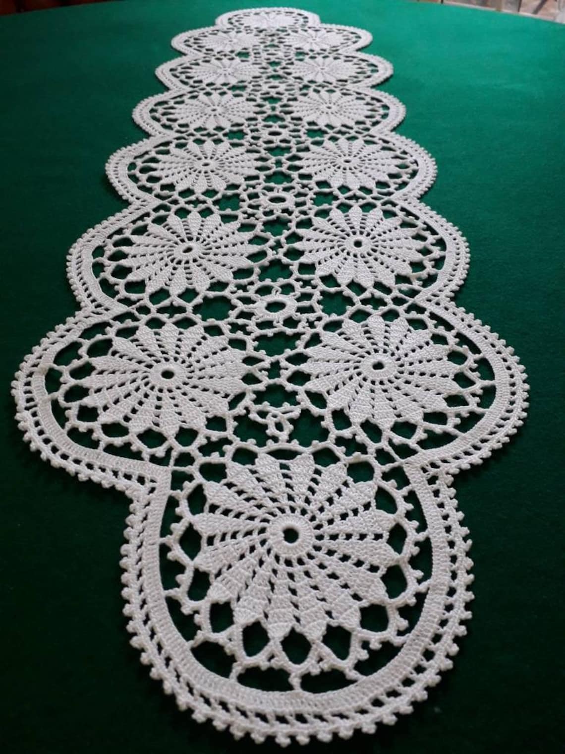 Centerpiece / White Crochet Table Runner - Handmade in Italy - Etsy