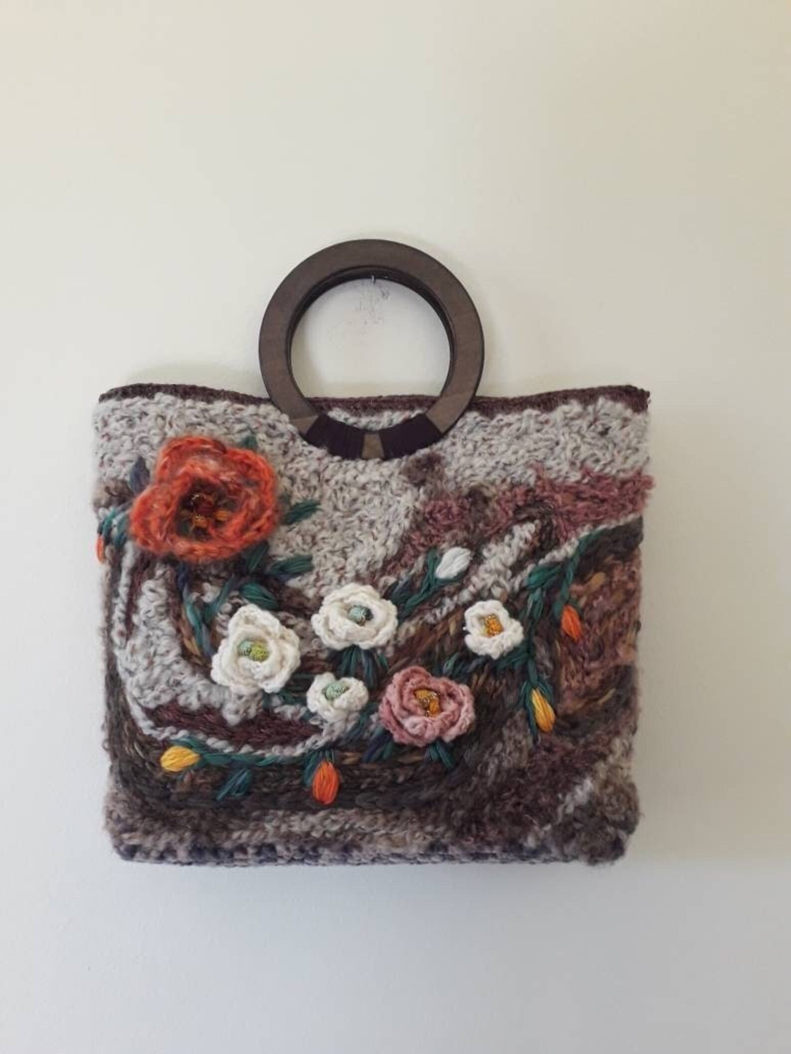 Freeform Bag in Crochet and Embroidery With Various Colors - Etsy