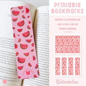 Printable Watermelon Bookmark | Digital Download | Reading | Bookish ...