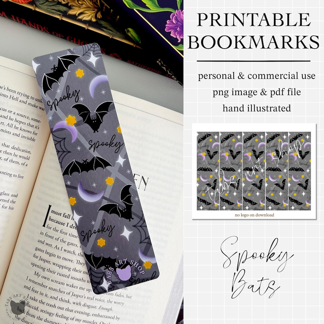 Printable Spooky Bookmarks | Digital Download Bookmark | Ready to Print ...