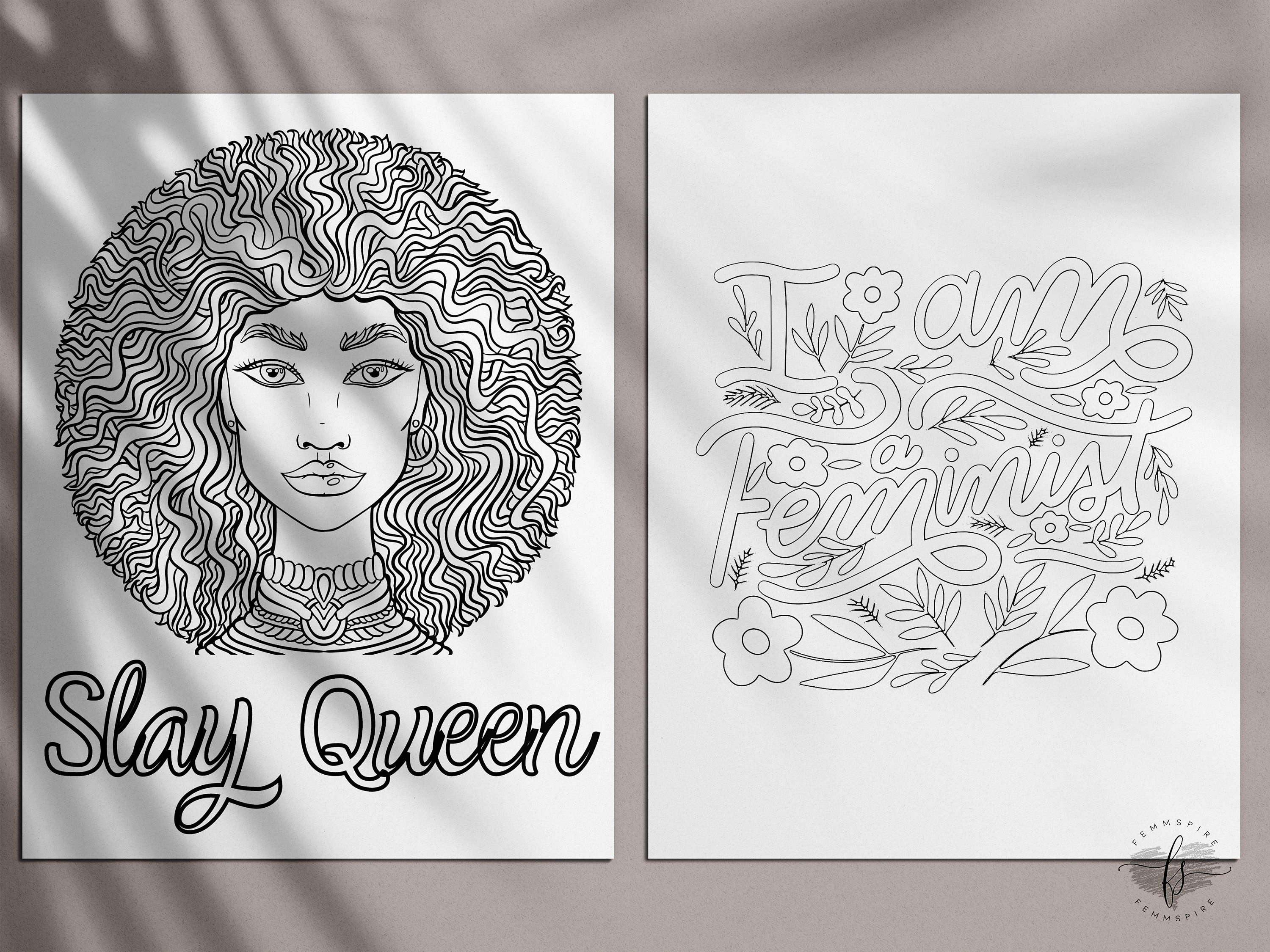 Women Empowerment Coloring Book Printable Adult Coloring Pages Feminist ...