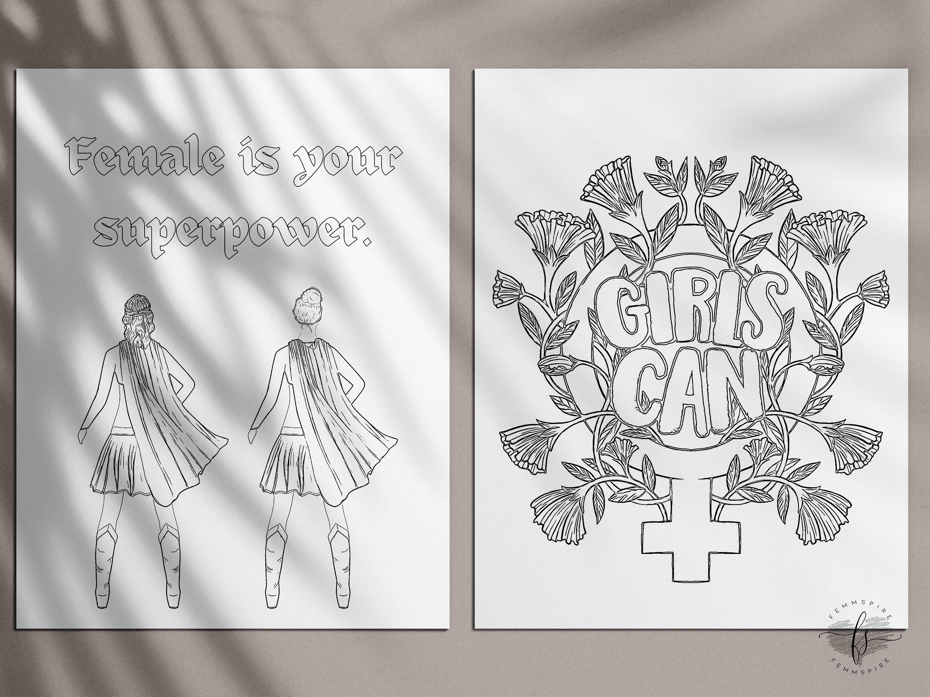 Women Empowerment Coloring Book Printable Adult Coloring Pages Feminist ...