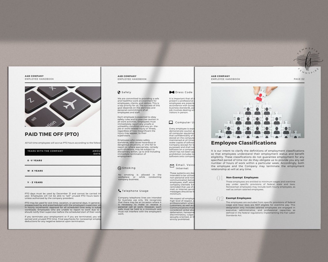 Modèle de manuel de l'employé Modèle de manuel RH Ressources humaines ...