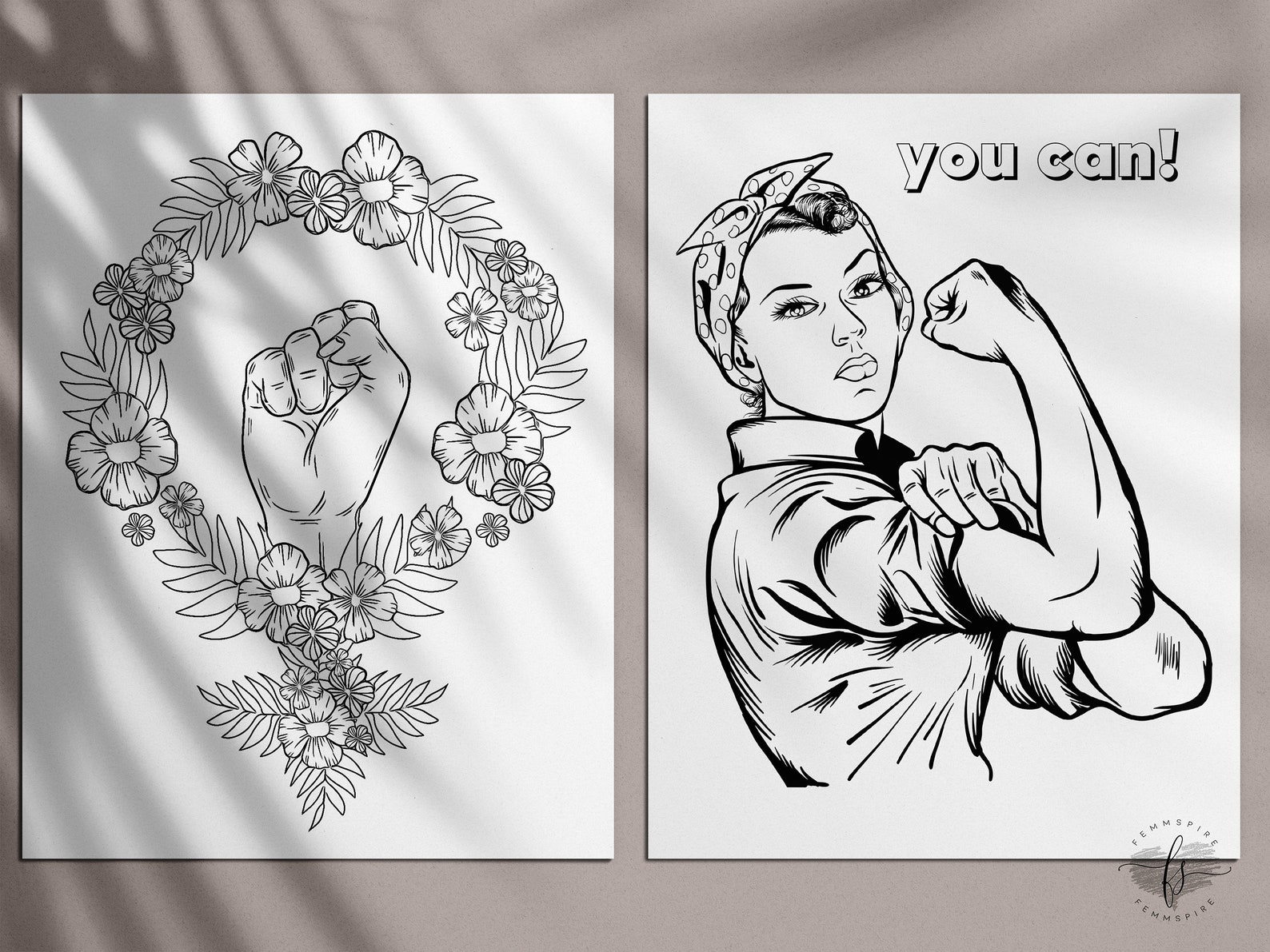 Women Empowerment Coloring Book Printable Adult Coloring Pages Feminist ...