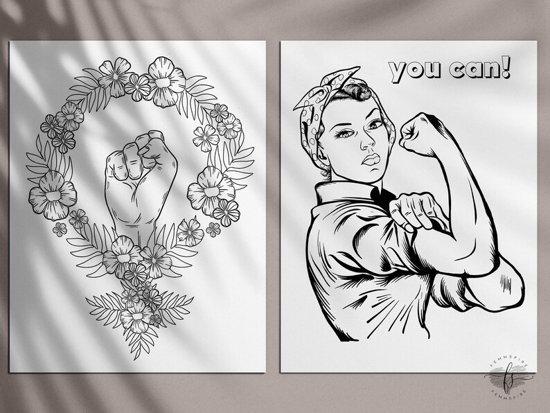 Women Empowerment Coloring Book Printable Adult Coloring Pages Feminist ...