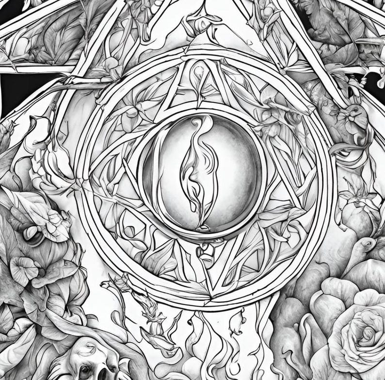 Protection Spell Casting Coloring Page - Etsy