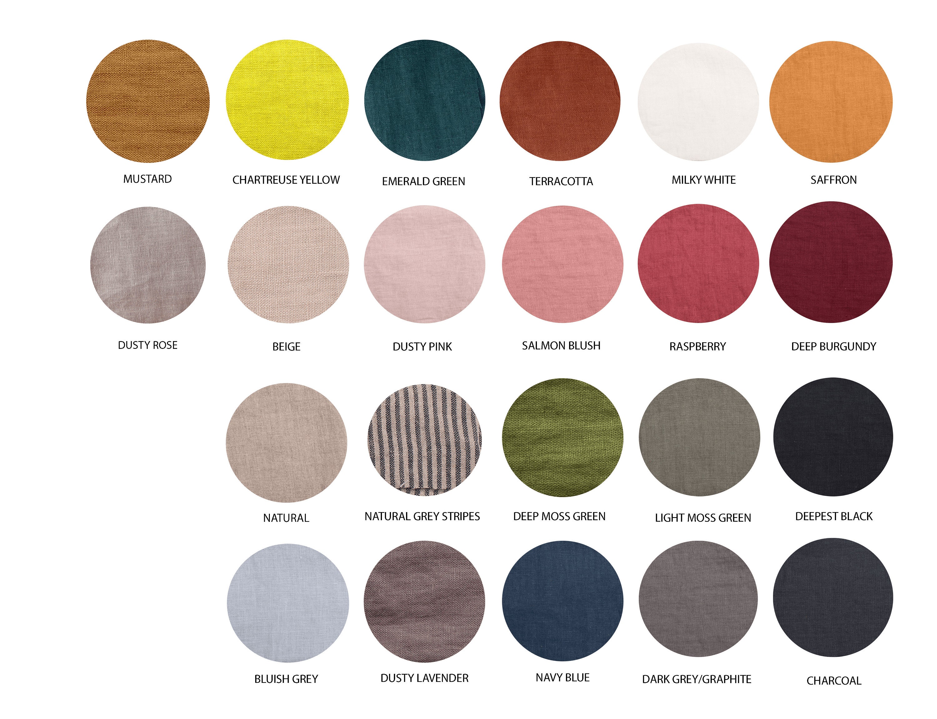 Pack of 22 Colors Linen Fabric / Fabric Samples / Linen Fabric Swatch ...