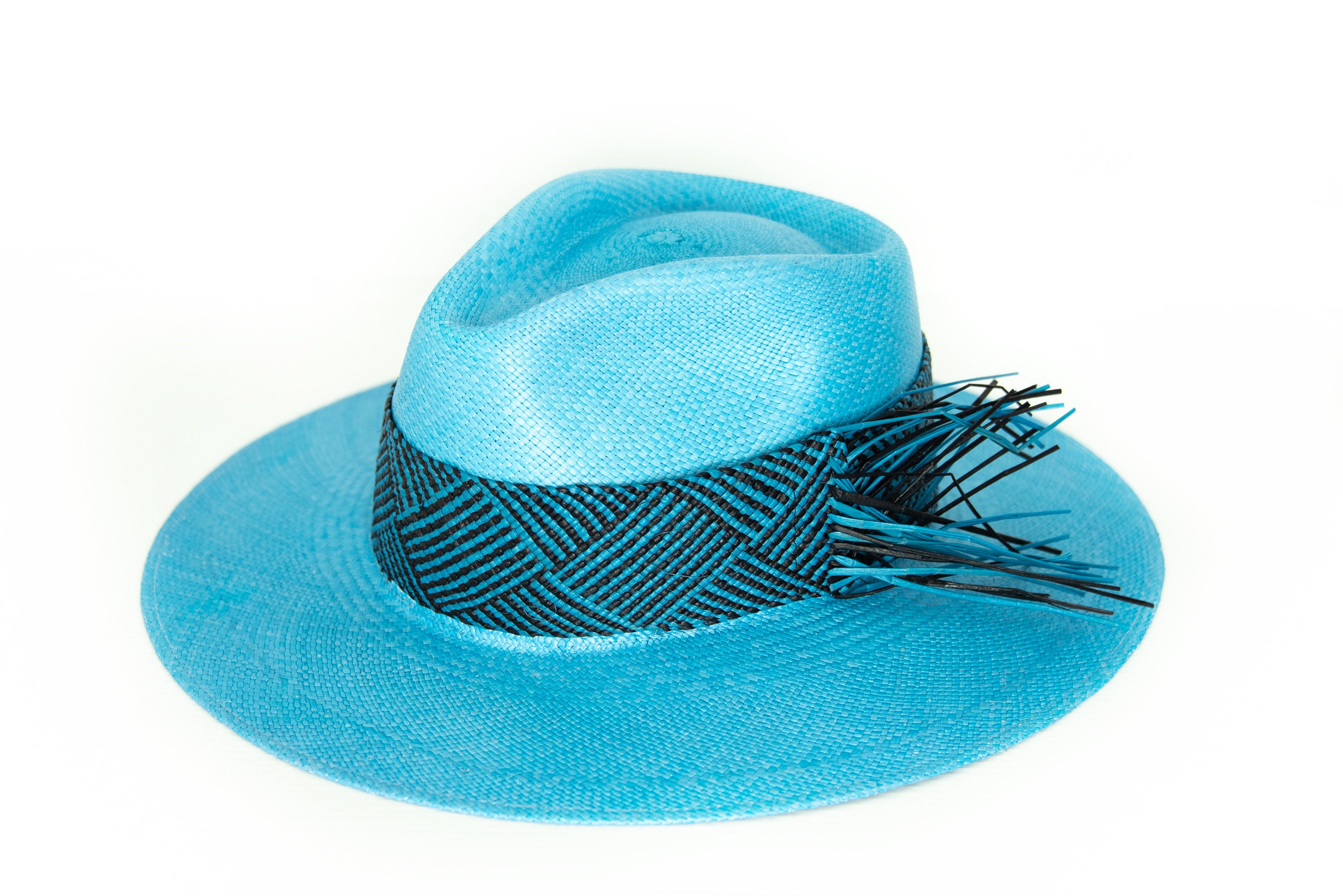 Turquoise Genuine Panama Hat / Toquilla Straw / Handwoven in Ecuador - Etsy