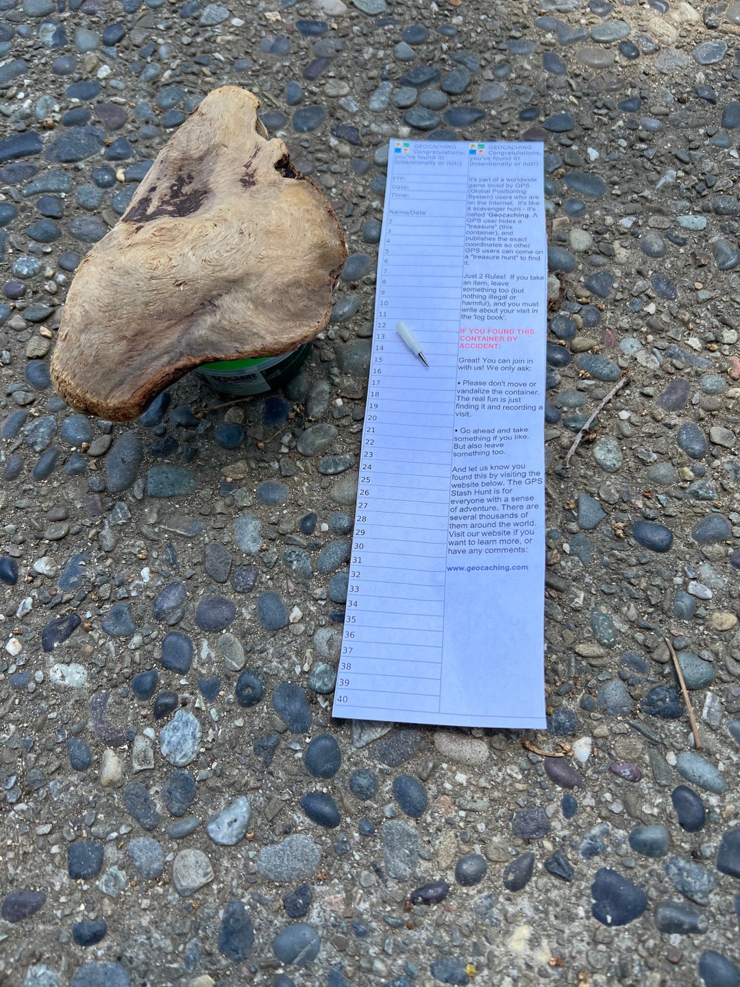 Geocache Driftwood Camo Fun Size Canister Caching Container Hide and ...