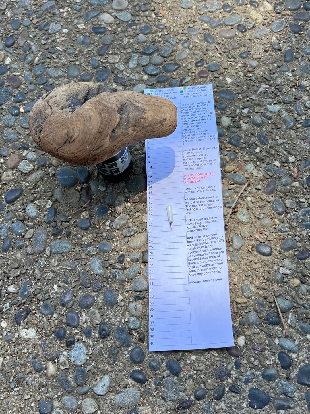 Geocache Driftwood Camo Fun Size Canister - Caching Container Hide and ...