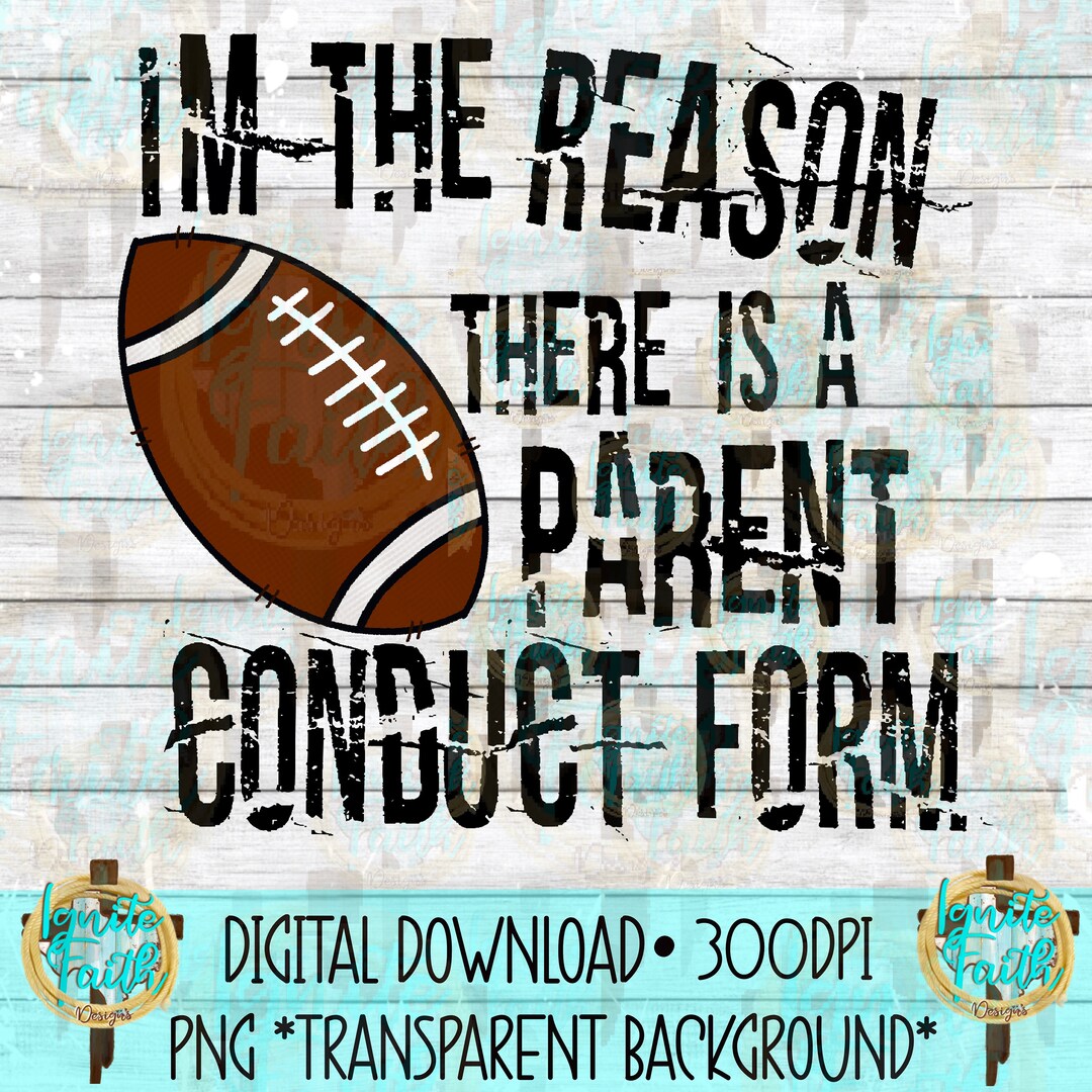 Reason for Parent Conduct Form Football DIGITAL DOWNLOAD-PNG - Etsy