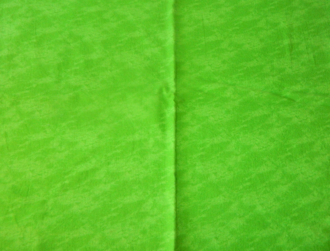 Cotton Lime Green Batik Prewashed Fabric up to 2.47 Yards Long by 43 ...